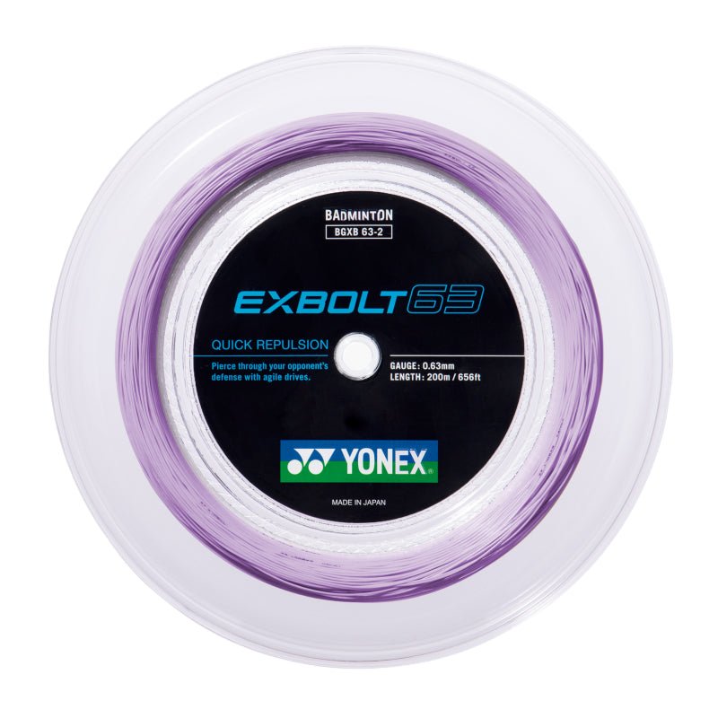 YONEX EXBOLT 63 Lavender Badminton String Coil (200m) – Gem Sports